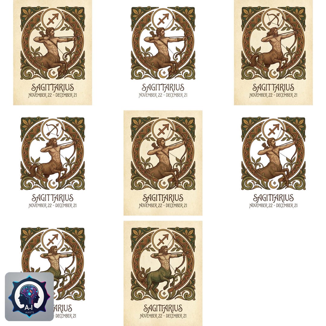 Sagittarius Zodiac Sign Clipart With Centaur Design and Date Range ...