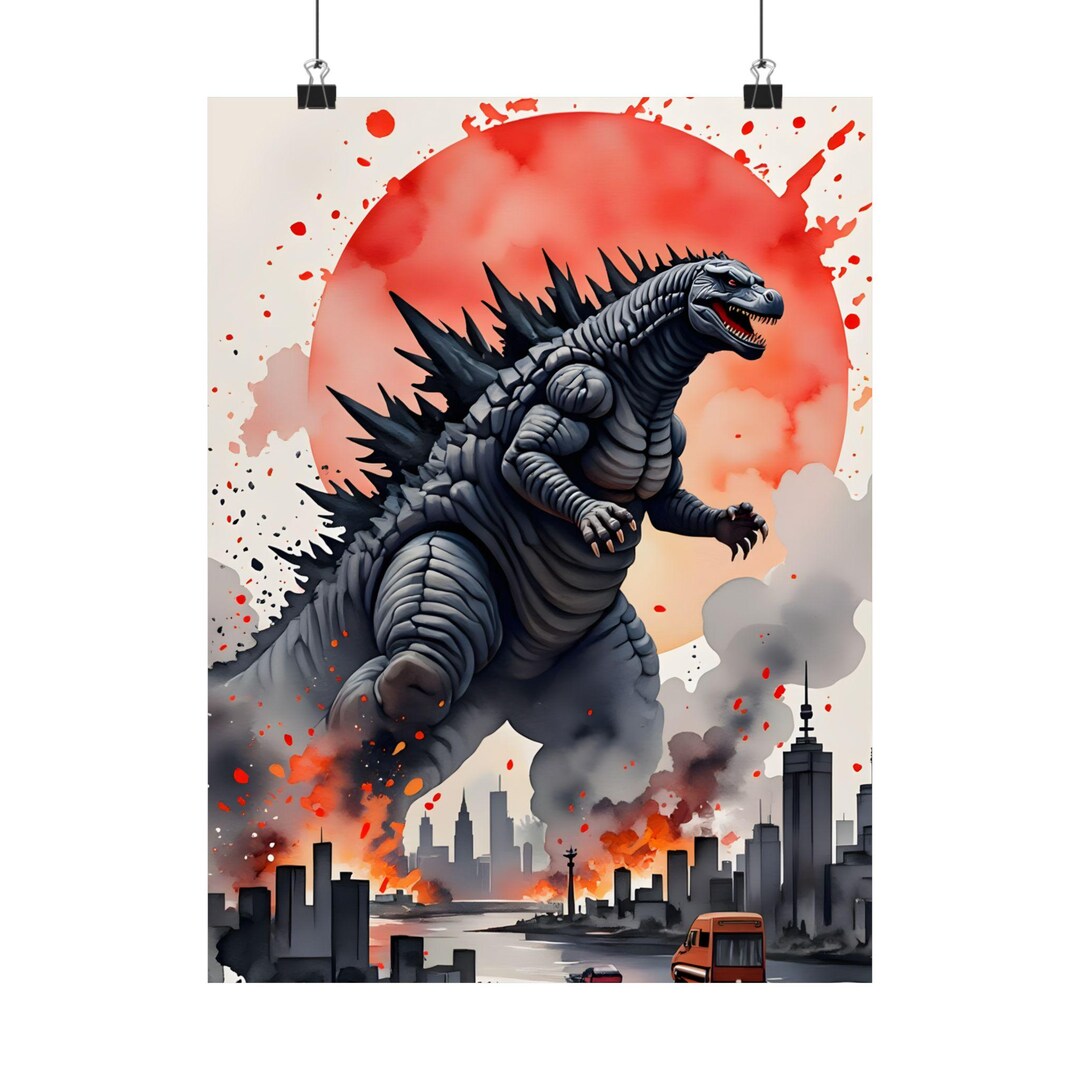 Godzilla Movie Poster: Matte Vertical Wall Art, Anime Decor - Etsy