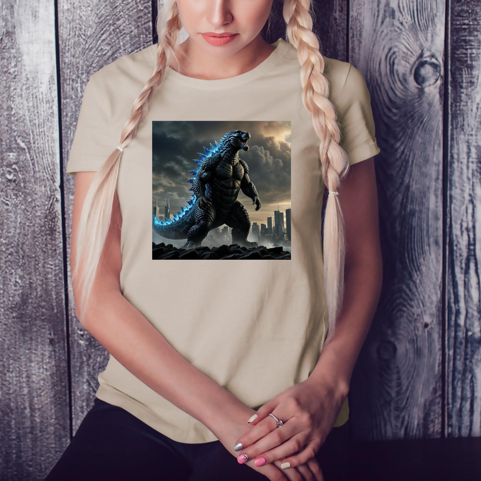 Fierce Godzilla Monster Creature in City Skyline at Dusk - Clipart for ...