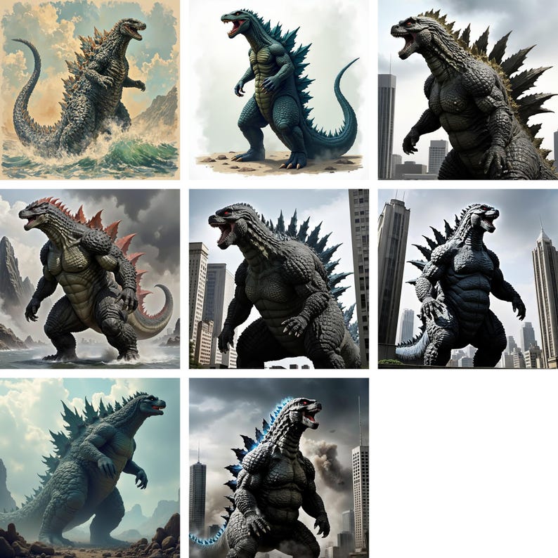 Monster Godzilla Like Creature Clipart - Instant Download Sublimation ...