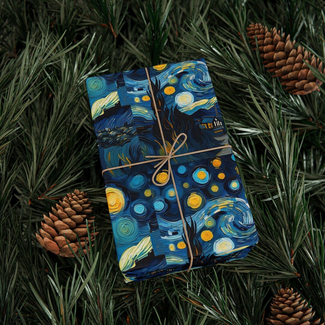 Starry Night Inspired Gift Wrap: Fine Art Paper, Holiday Wrap - Etsy
