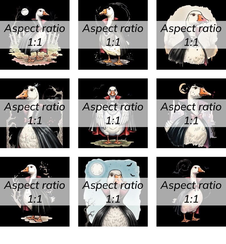 Silly Vampire Goose Clipart Collection - Playful Halloween Sublimation ...