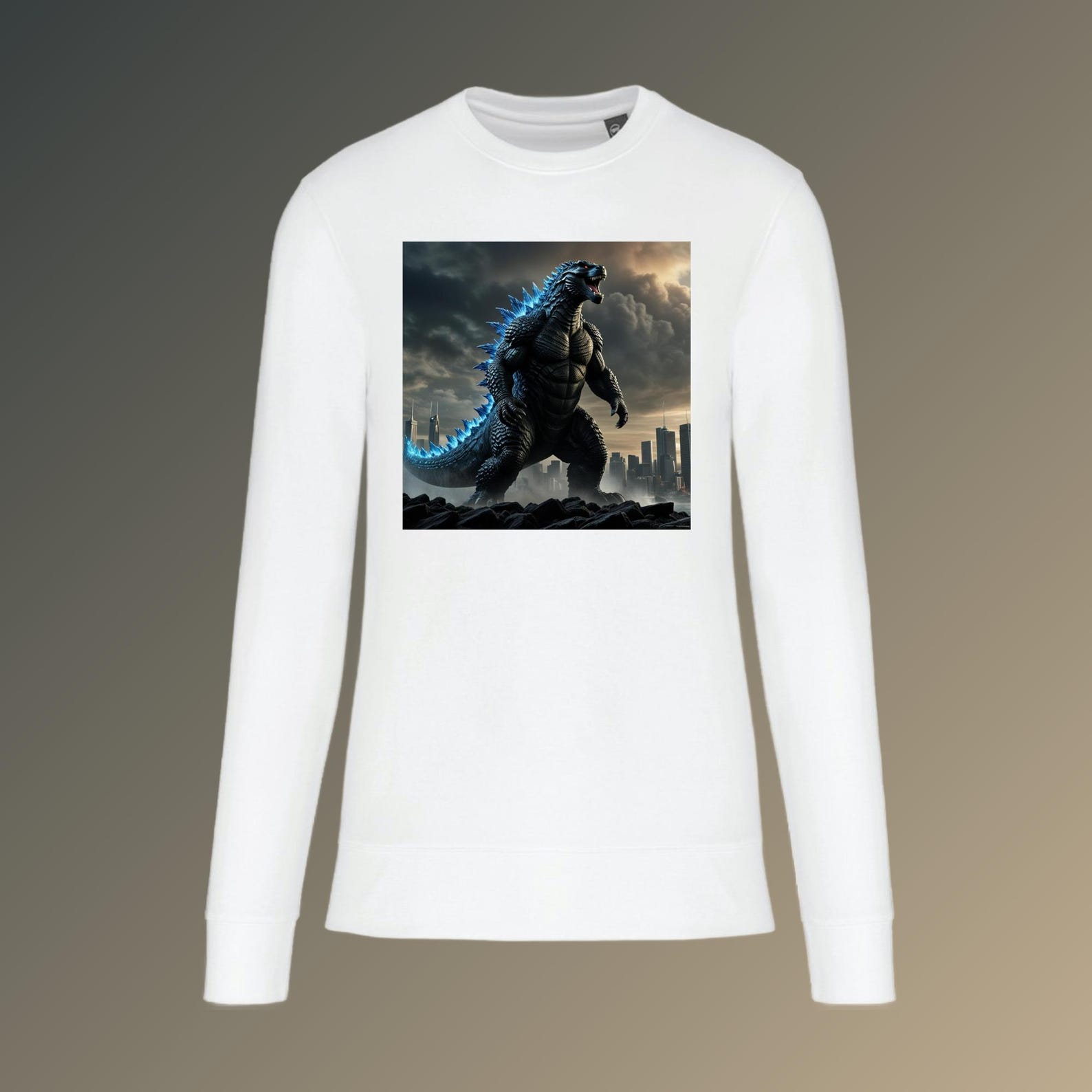 Fierce Godzilla Monster Creature in City Skyline at Dusk - Clipart for ...