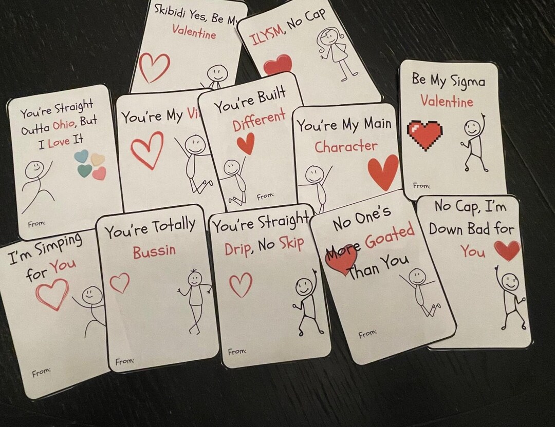 Slang Kids Valentine's Day Cards, Funny Printable Classroom Valentine ...