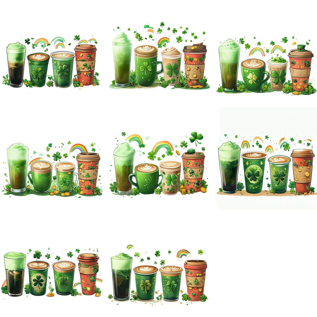 St. Patrick's Day Coffee Clip Art Bundle - Fun and Festive Beverages ...
