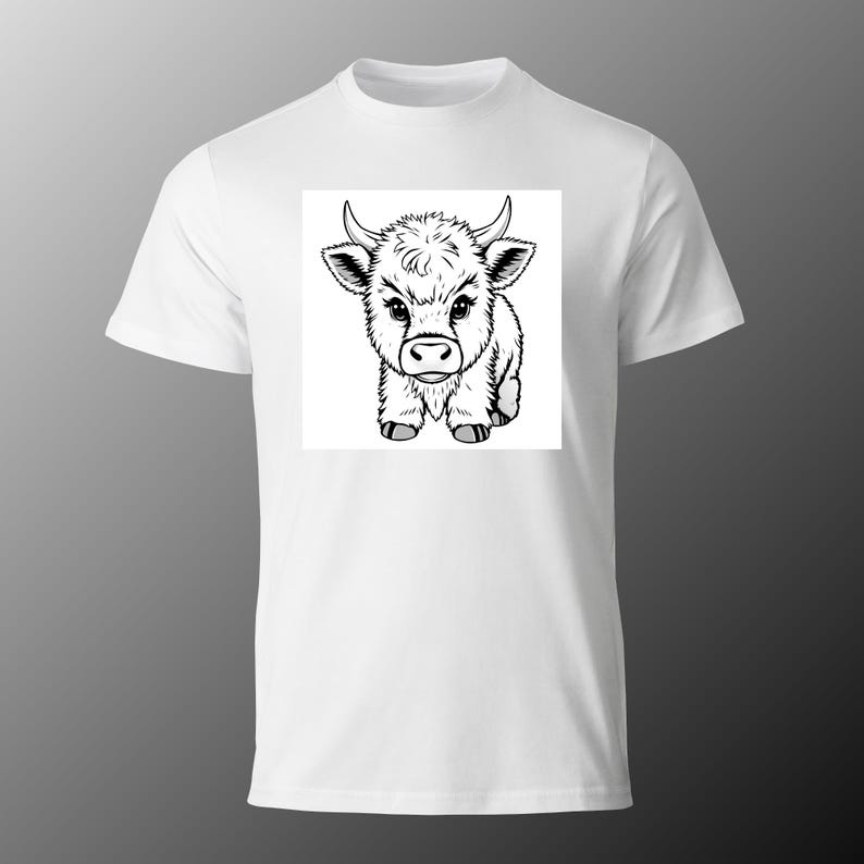 Highland Cow Clipart | Cartoon Scottish Coo PNG (instant Download ...