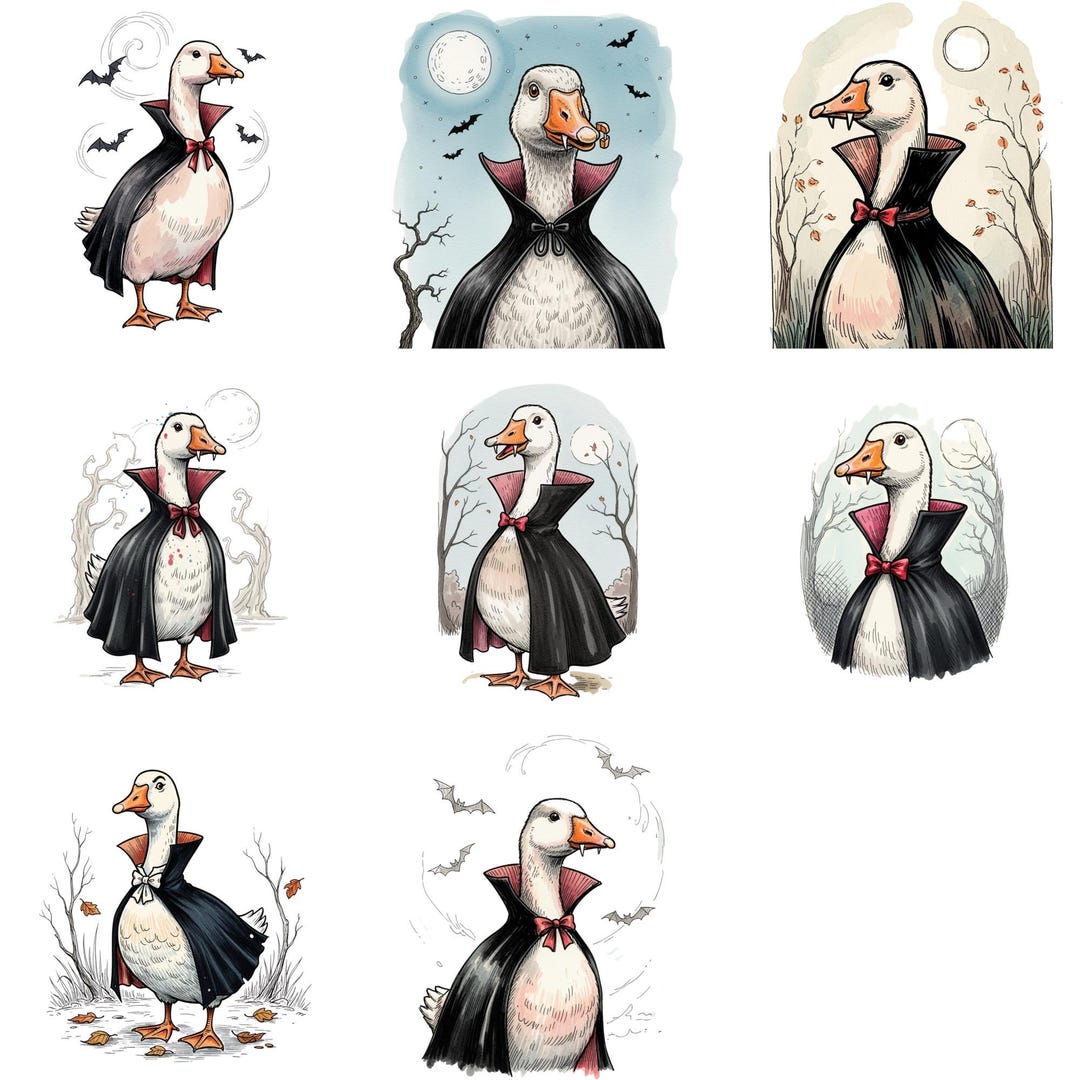 Silly Goose Vampire Clipart Set - Instant Download for Halloween ...