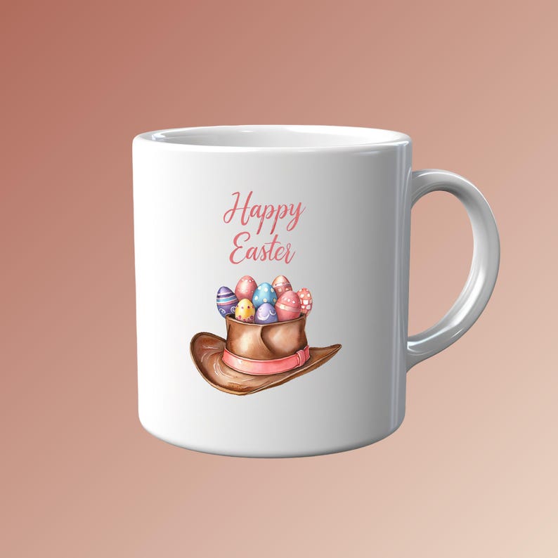 Happy Easter Clipart PNG Cowboy Hat PNG Clipart Bundle - Colorful Egg ...