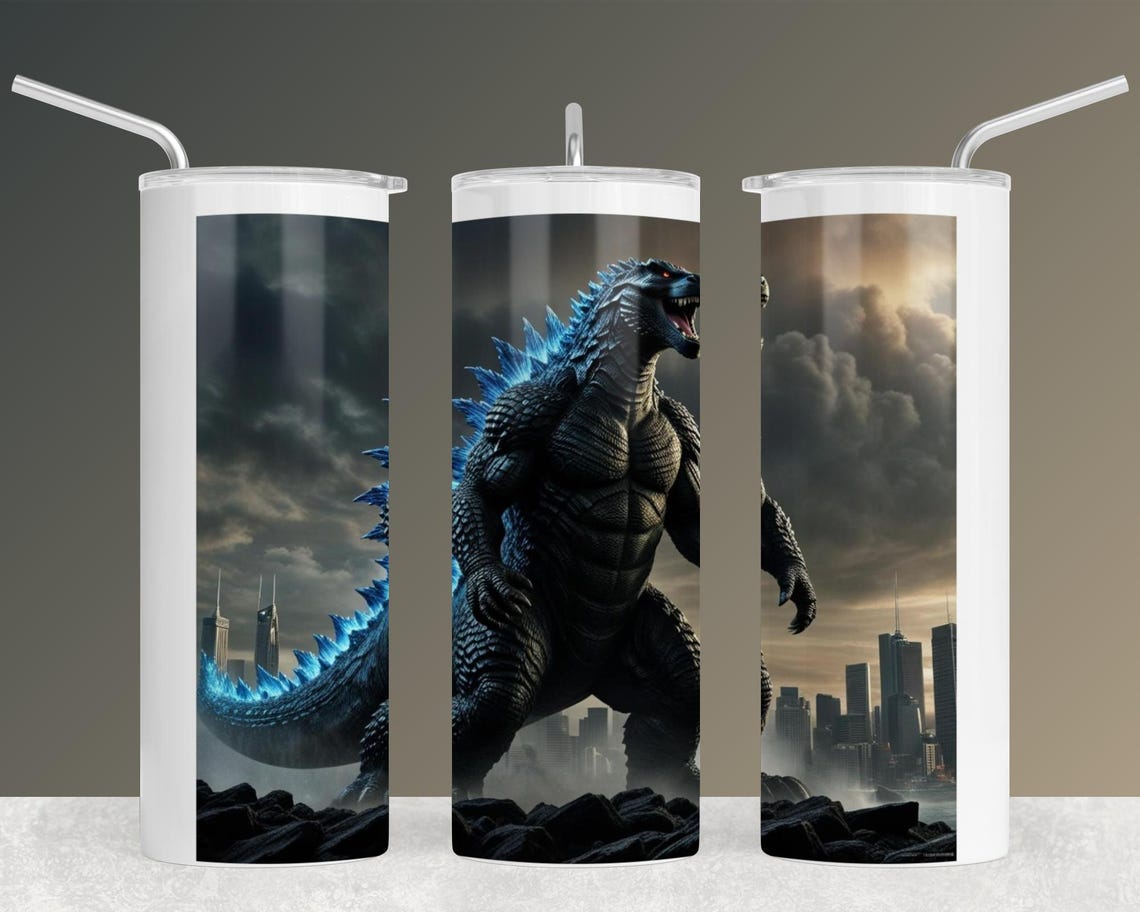 Fierce Godzilla Monster Creature in City Skyline at Dusk - Clipart for ...