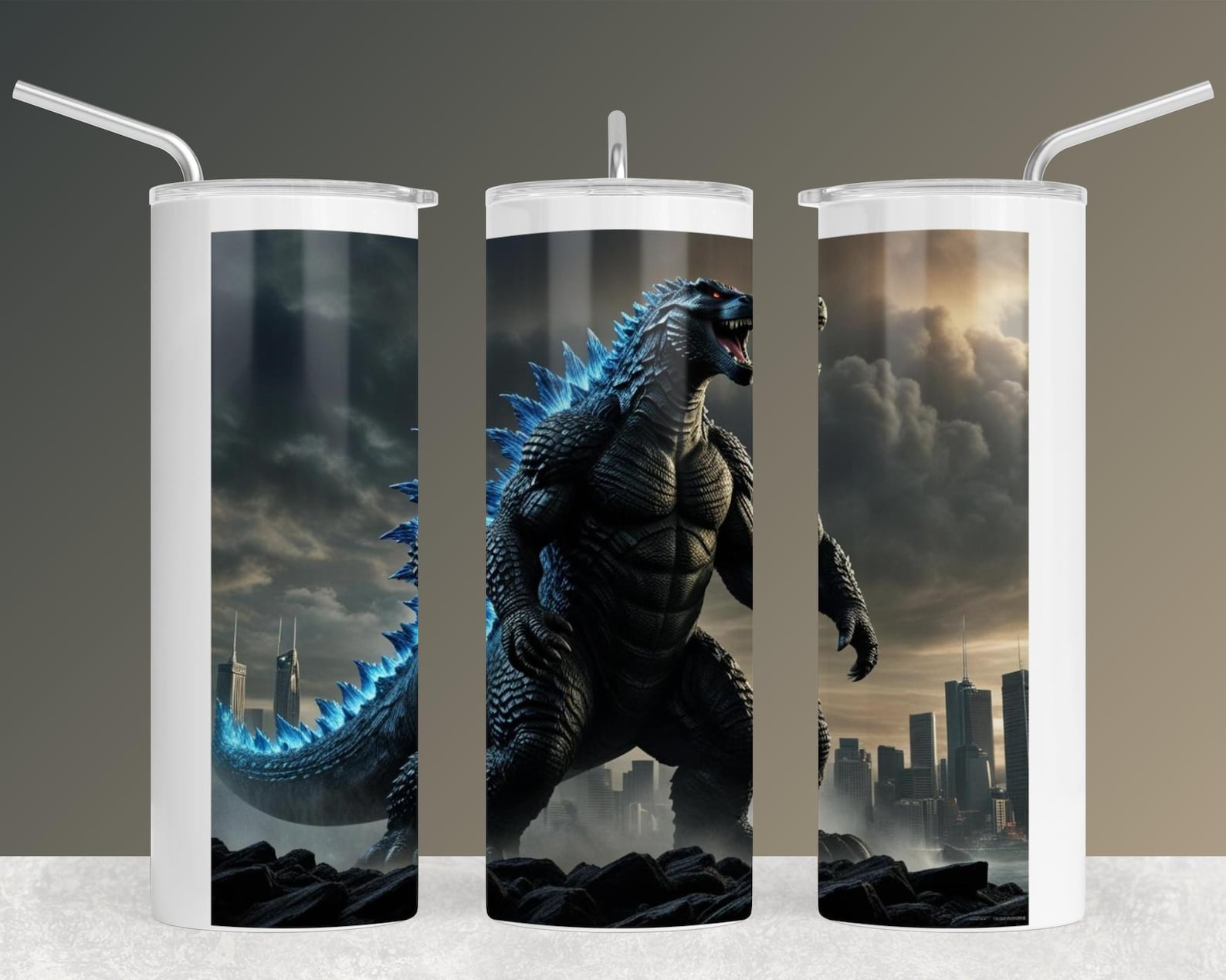 Fierce Godzilla Monster Creature in City Skyline at Dusk - Clipart for ...