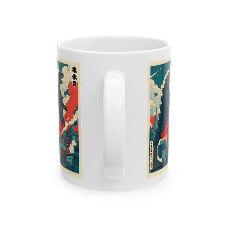 Vintage Godzilla Decor Ceramic Coffee Mug, Retro Japanese Artwork - Etsy
