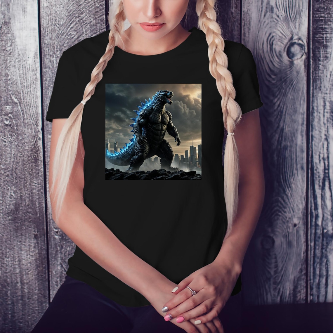 Fierce Godzilla Monster Creature in City Skyline at Dusk - Clipart for ...