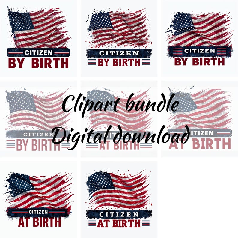 American Flag Designs - CITIZEN BY BIRTH and Citizen at Birth ...