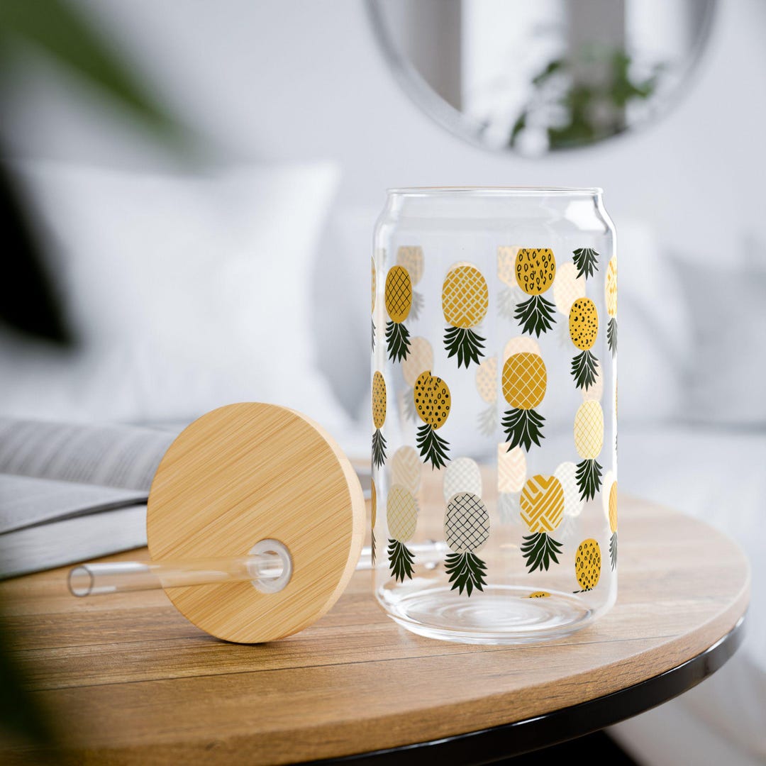 Upside Down Pineapple Swinger Sipper Glass, Pineapple Design, Tropical ...
