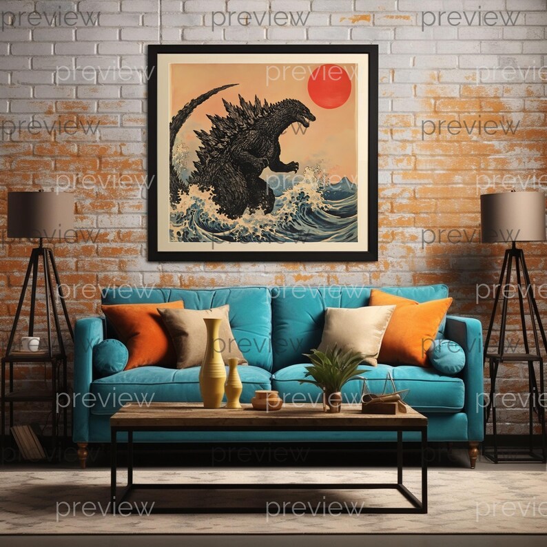 Godzilla PNG - Black Sun Digital Art, Dramatic Monster From Ocean Waves ...