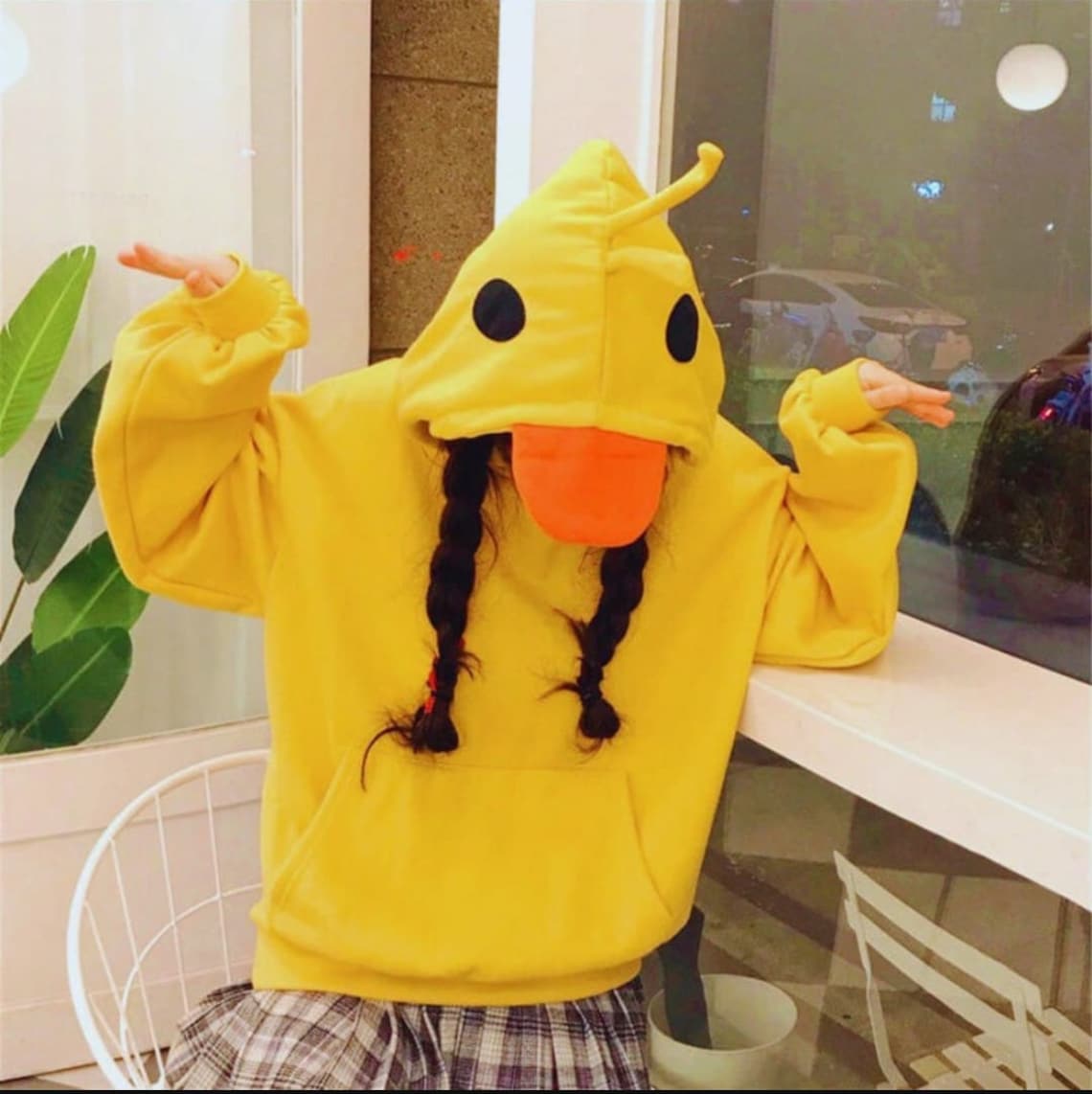 Chic Winter Wardrobe: Deeptown Kawaii Duck Hoodie for Women, Long ...