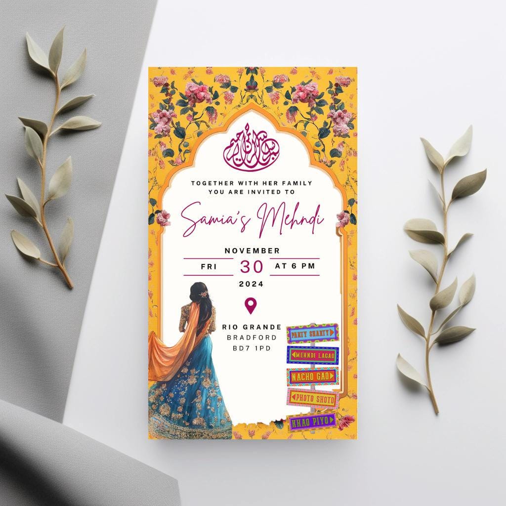 Mehndi Invite Digital Mehendi Invitation, Mehndi Invitations Digital ...
