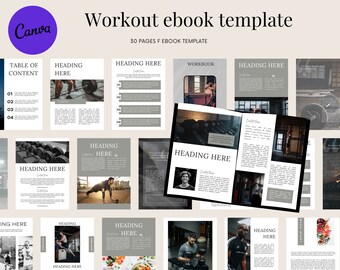 Fitness Ebook Template |workout Canva Template |fitness Ebook for ...