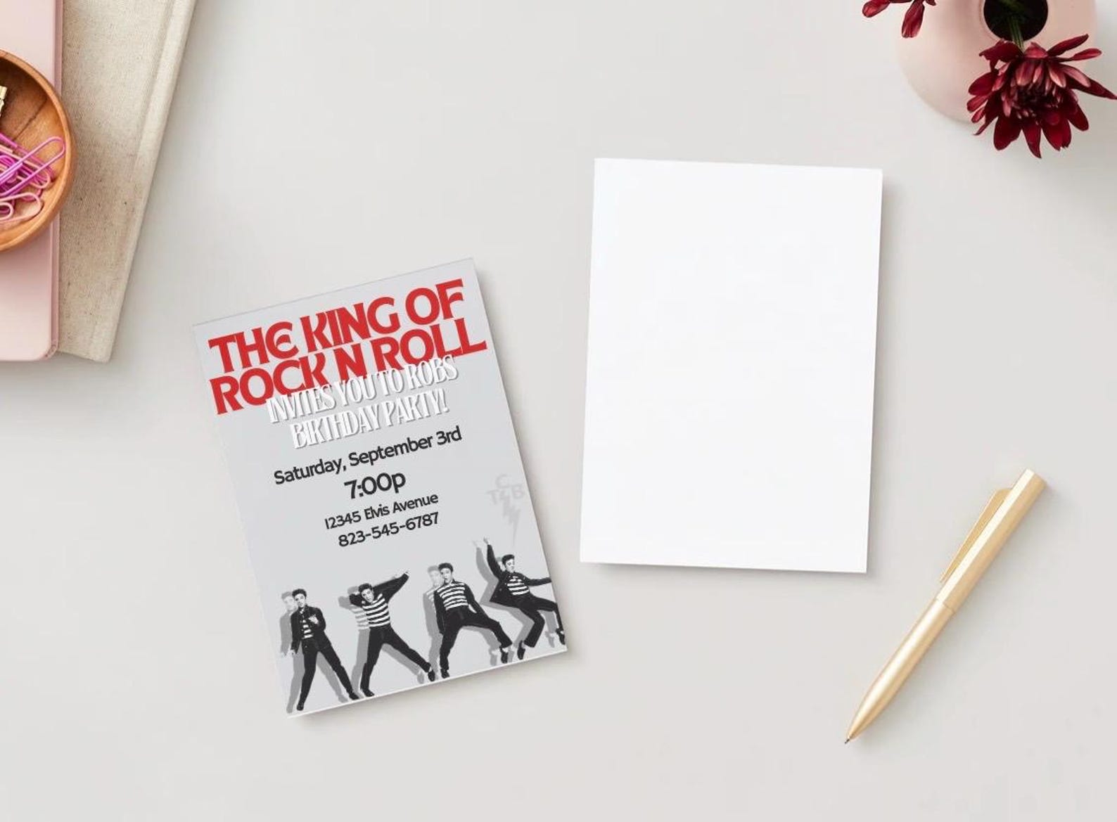 Elvis Presley Birthday Invitation Template - Etsy