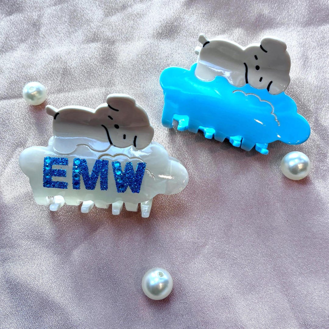 Personalized Puppy Hair Clips-wedding Bride For, Custom Initial Acetate ...