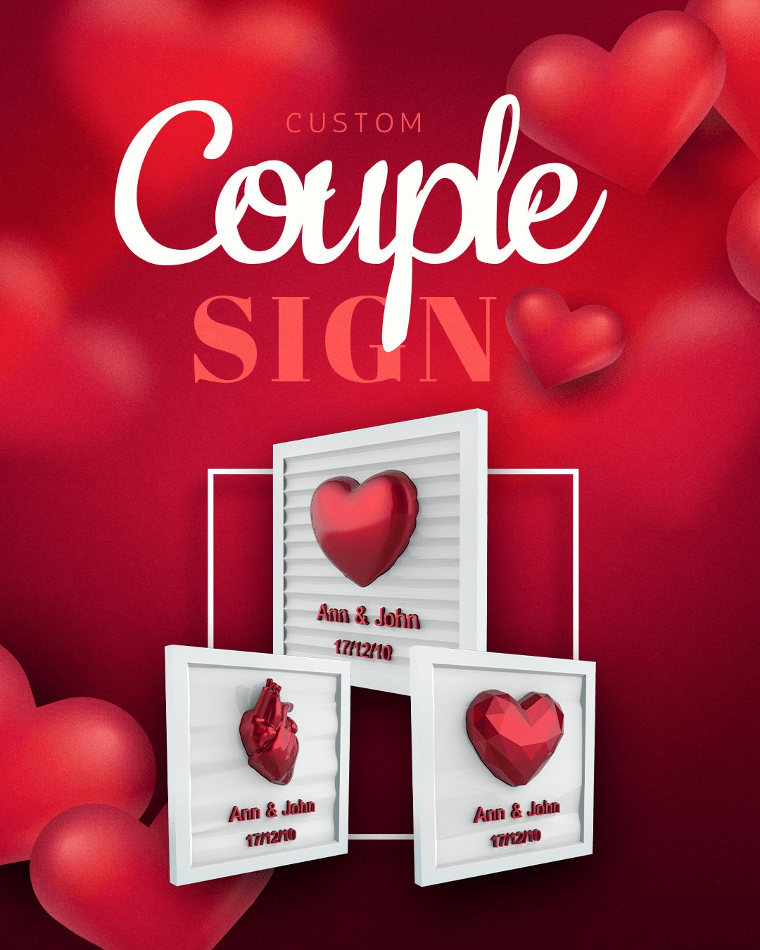 Custom 3D Printed Couples Sign - Etsy