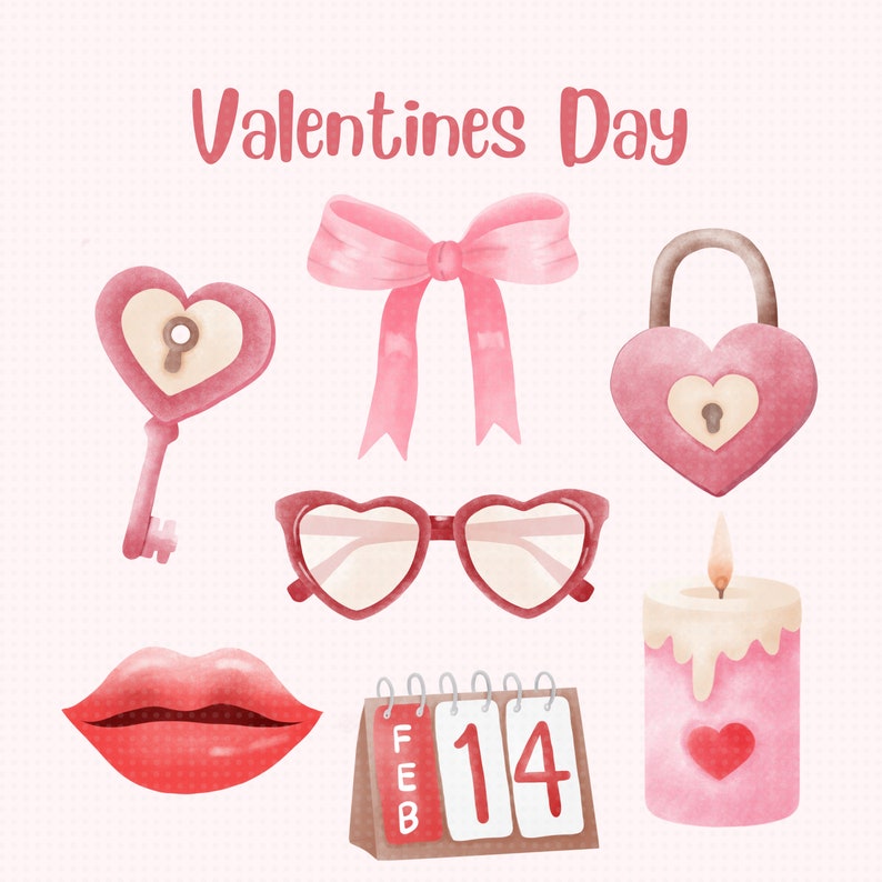 Valentine's Day Bear,bird and Cupid Clipart, Valentine's Day Clipart ...