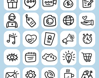 Shopping Bag Doodle Icon Stickers Soft Rainbow Colorway D-051 - Etsy