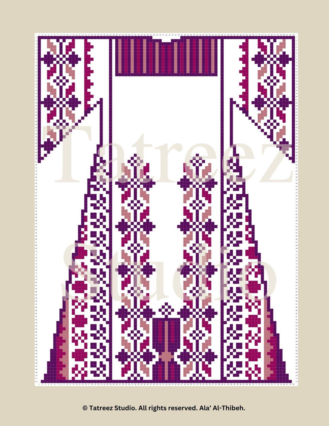 Summer Garden Thobe/thoub (mini Digital Thobe Pattern- Tatreez Cross ...
