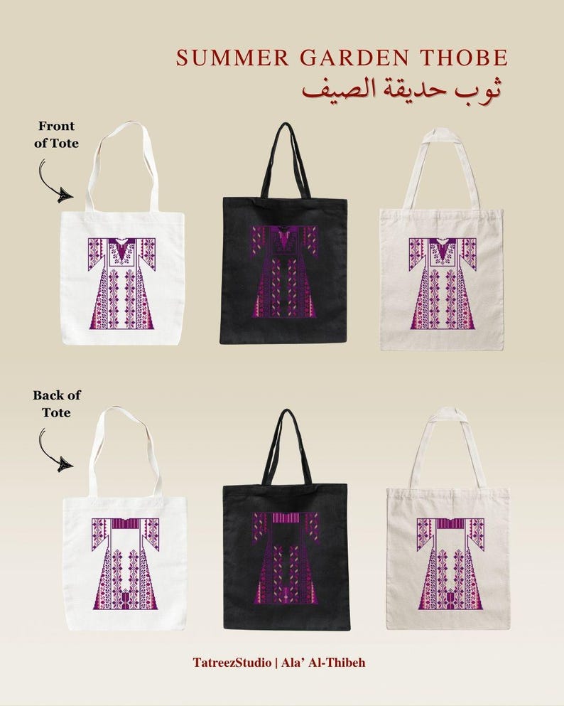 Summer Garden Thobe/thoub (mini Digital Thobe Pattern- Tatreez Cross ...