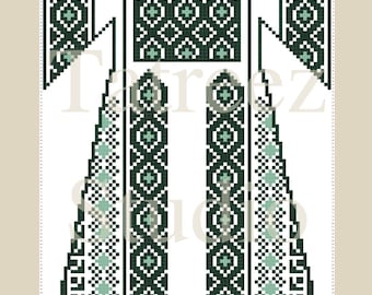 Summer Garden Thobe/thoub (mini Digital Thobe Pattern- Tatreez Cross ...