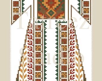 Summer Garden Thobe/thoub (mini Digital Thobe Pattern- Tatreez Cross ...