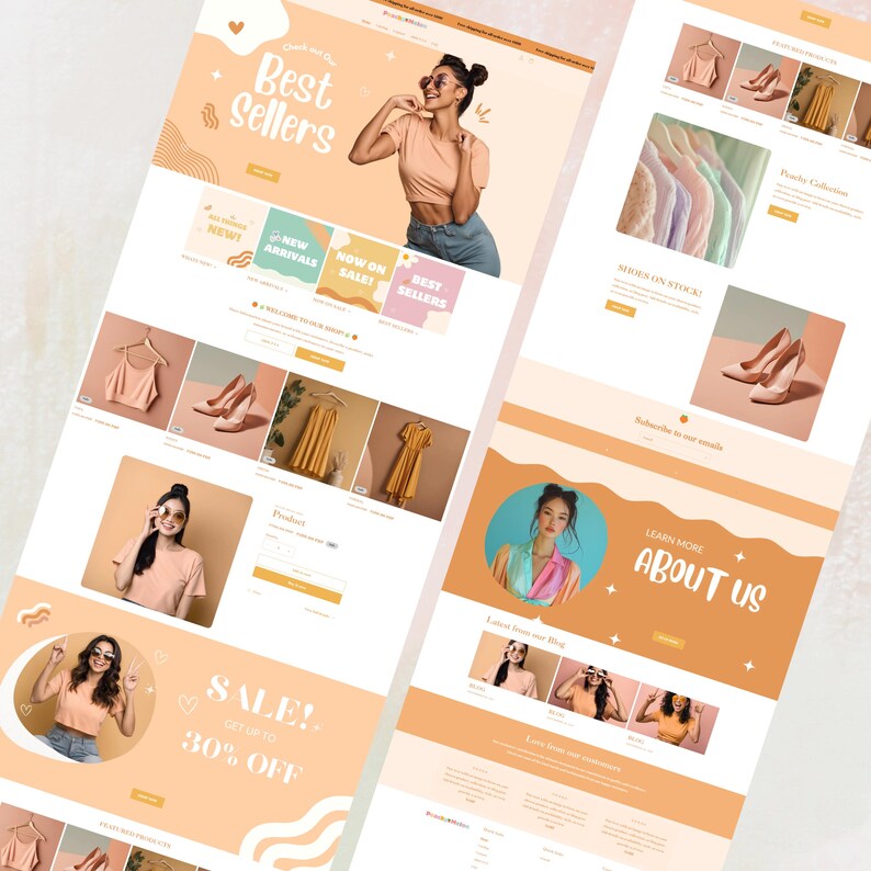 Shopify Theme, Website Template for Boutique, Feminine Shopify Template ...
