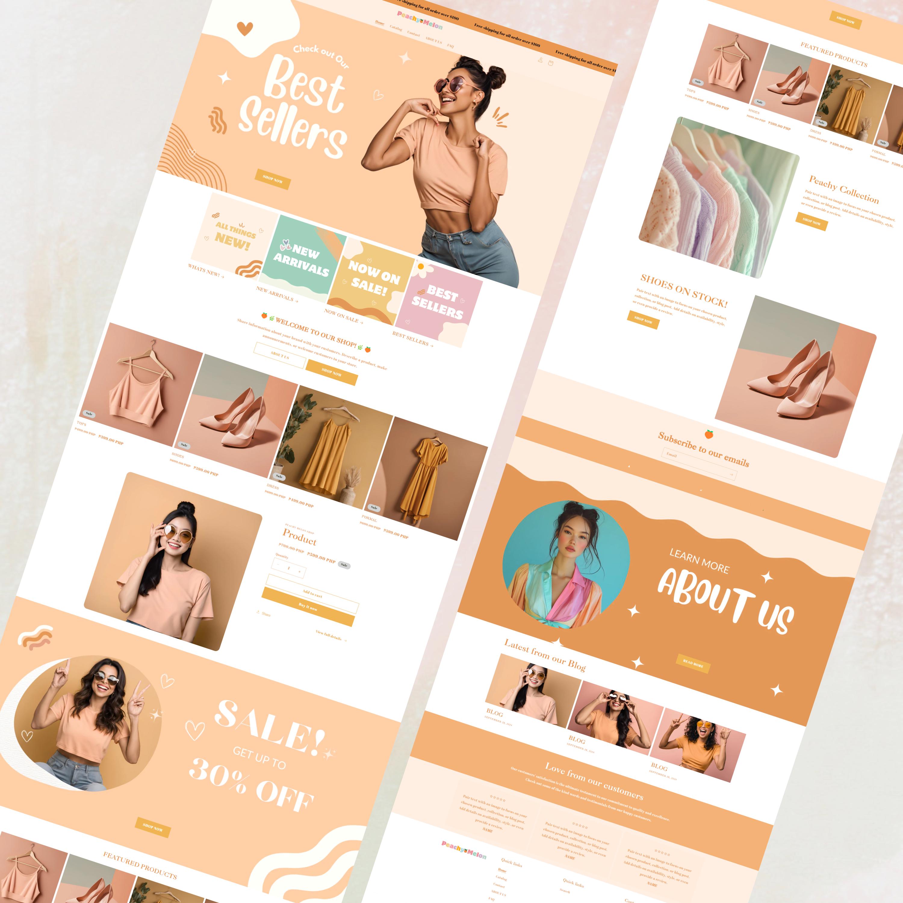 Shopify Theme, Website Template for Boutique, Feminine Shopify Template ...
