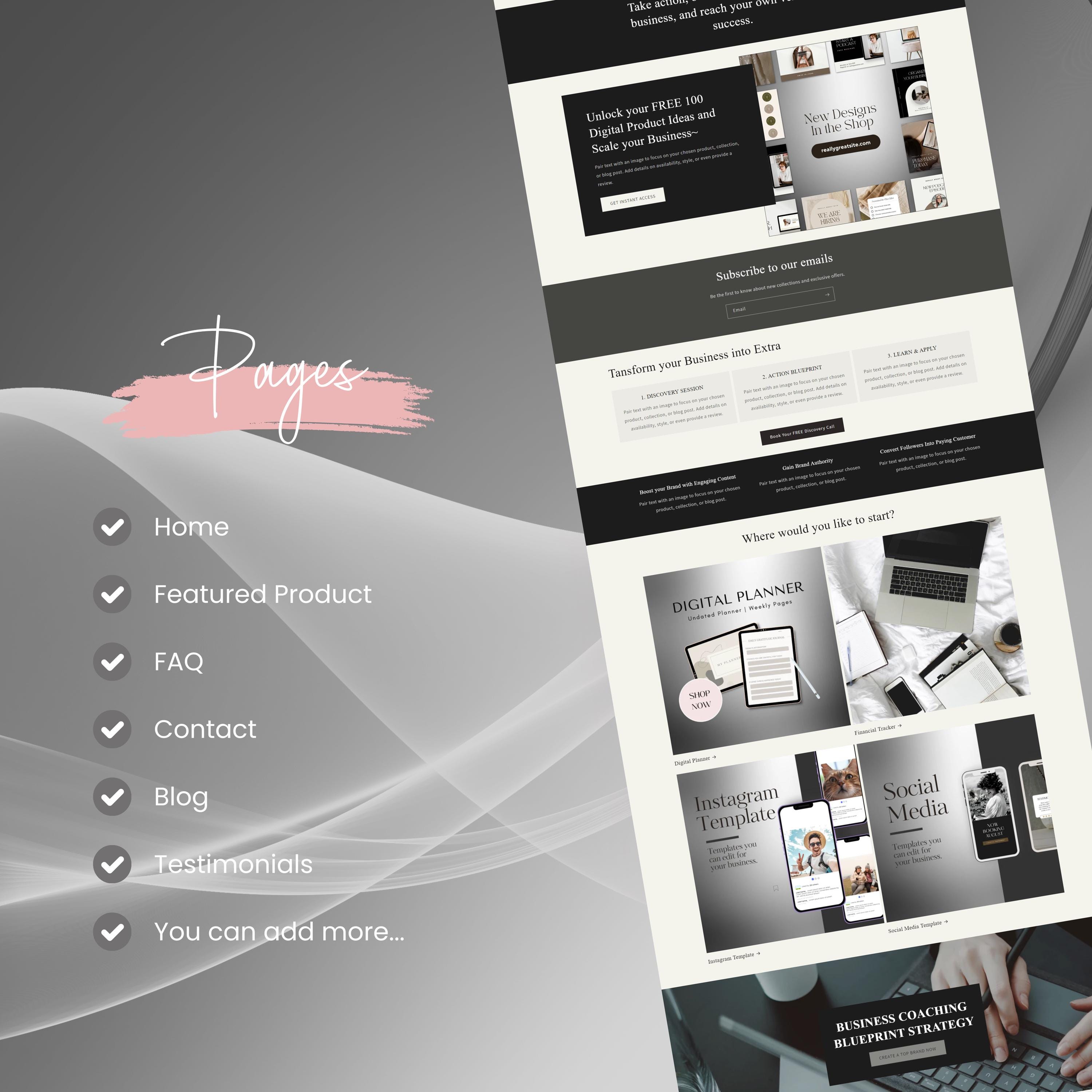 Shopify Theme Digital Products, Website Template for Digital Products ...