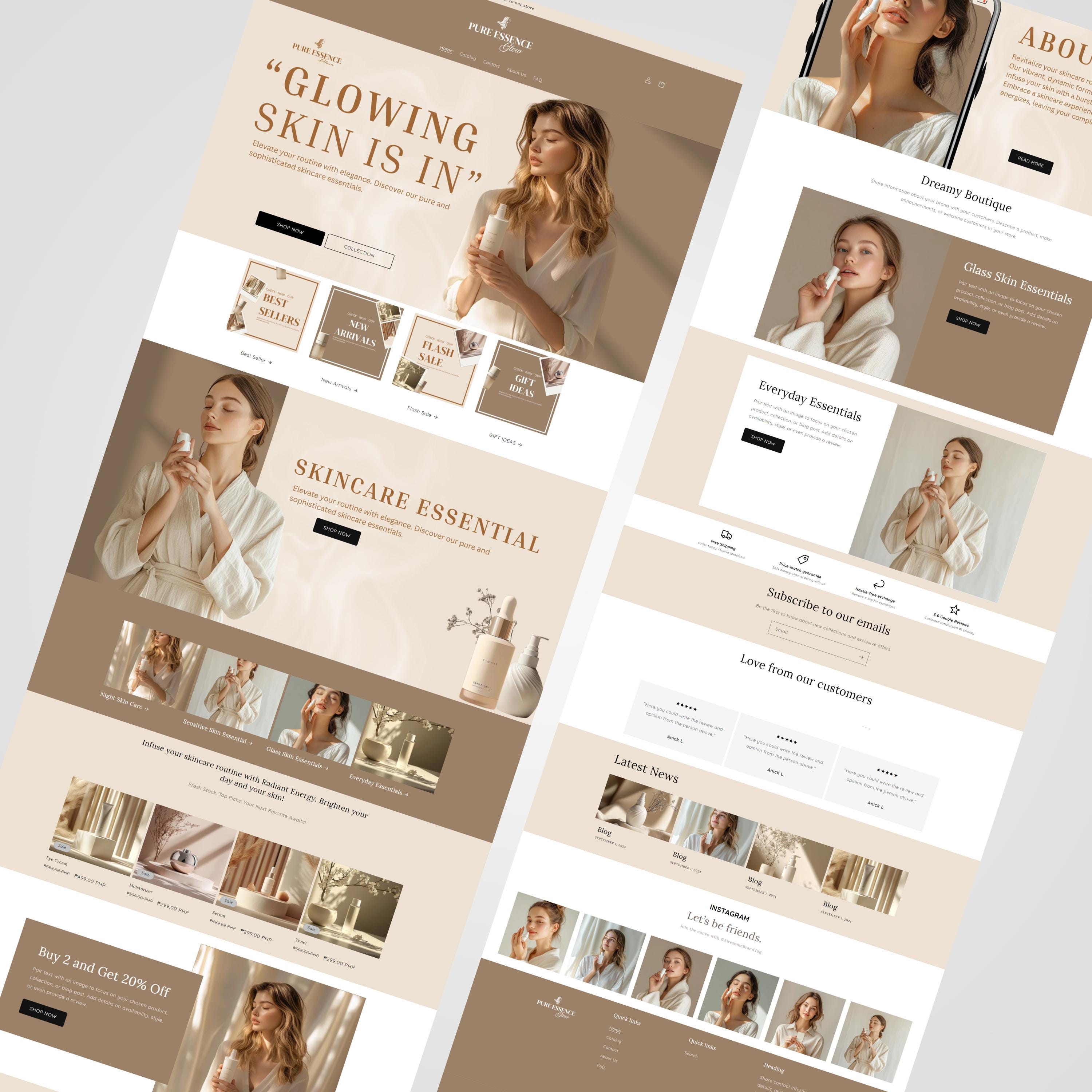 Shopify Theme Beauty, Shopify Website for Beauty Skincare, Cosmetics ...