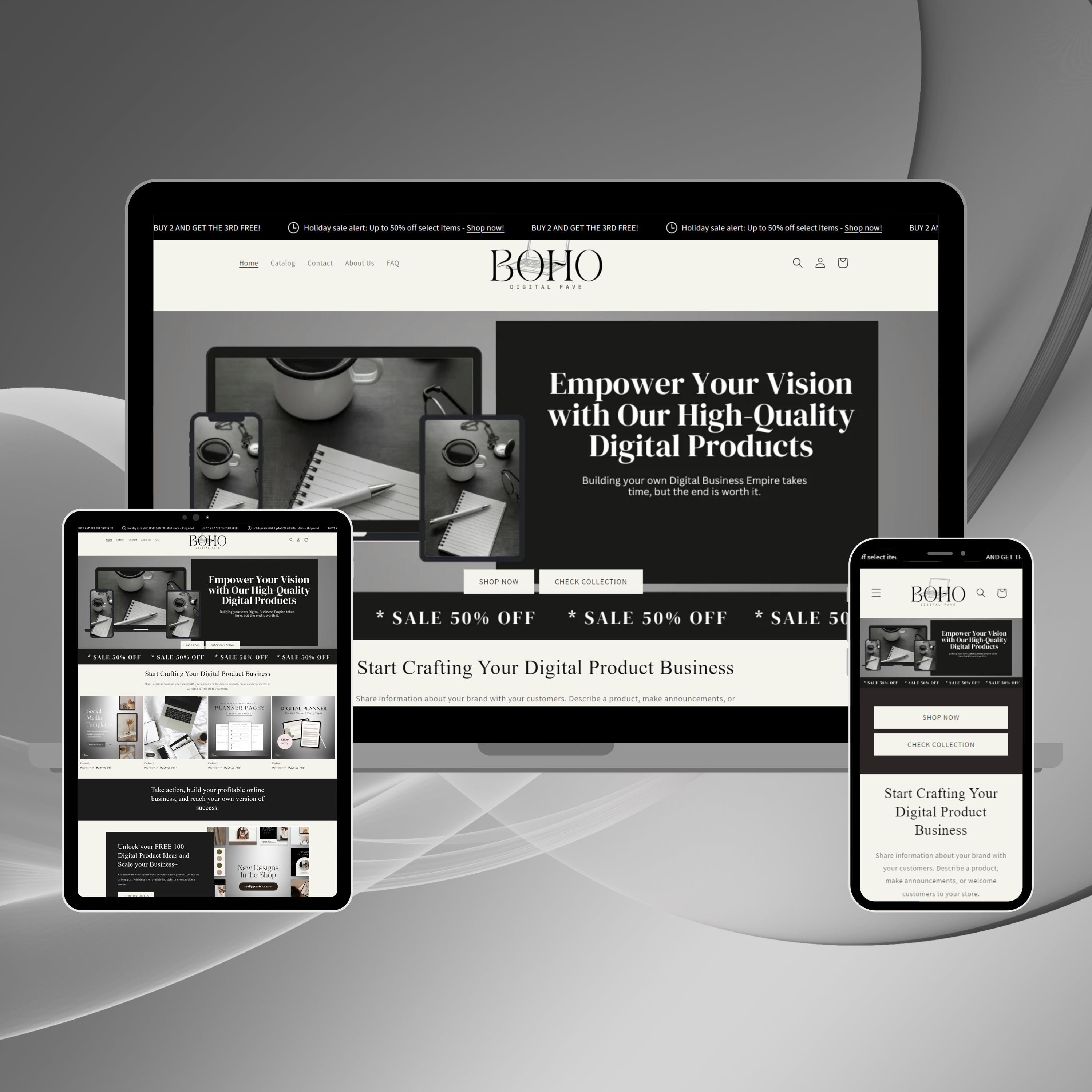 Shopify Theme Digital Products, Website Template for Digital Products ...