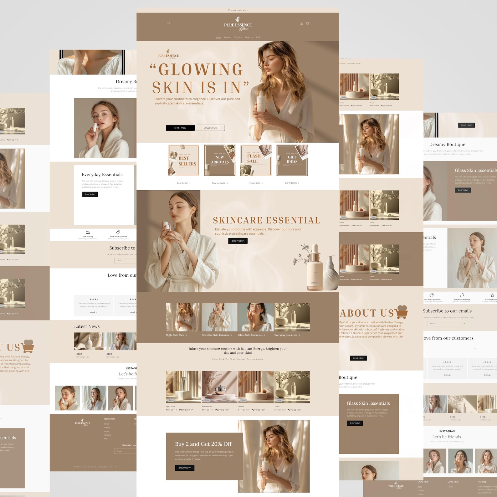 Shopify Theme Beauty, Shopify Website for Beauty Skincare, Cosmetics ...