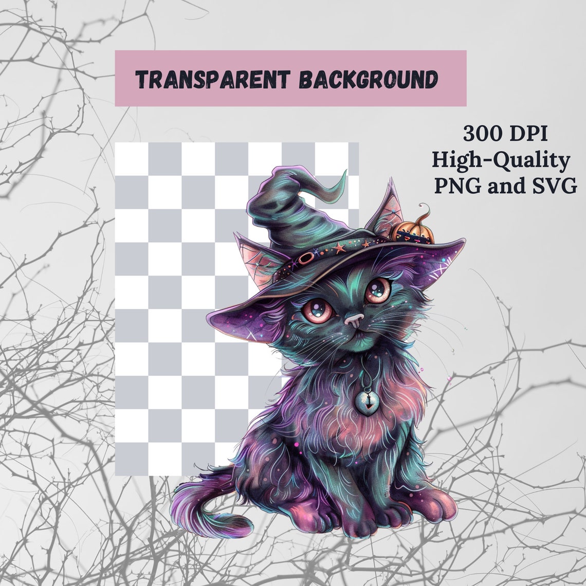 Halloween PNG, Cat Clipart Bundle, Halloween Clipart Bundle, Spooky ...