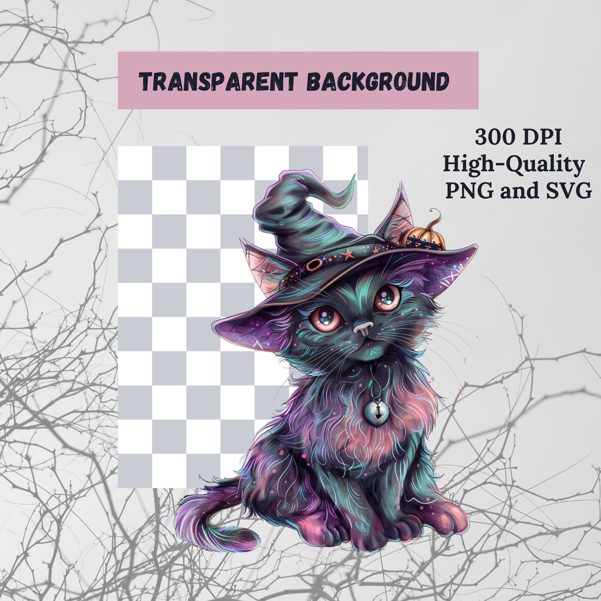 Halloween PNG, Cat Clipart Bundle, Halloween Clipart Bundle, Spooky ...