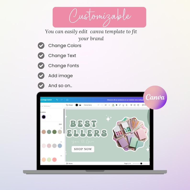 Pastel Green Shopify Banner Canva Template, Shopify Banners ...
