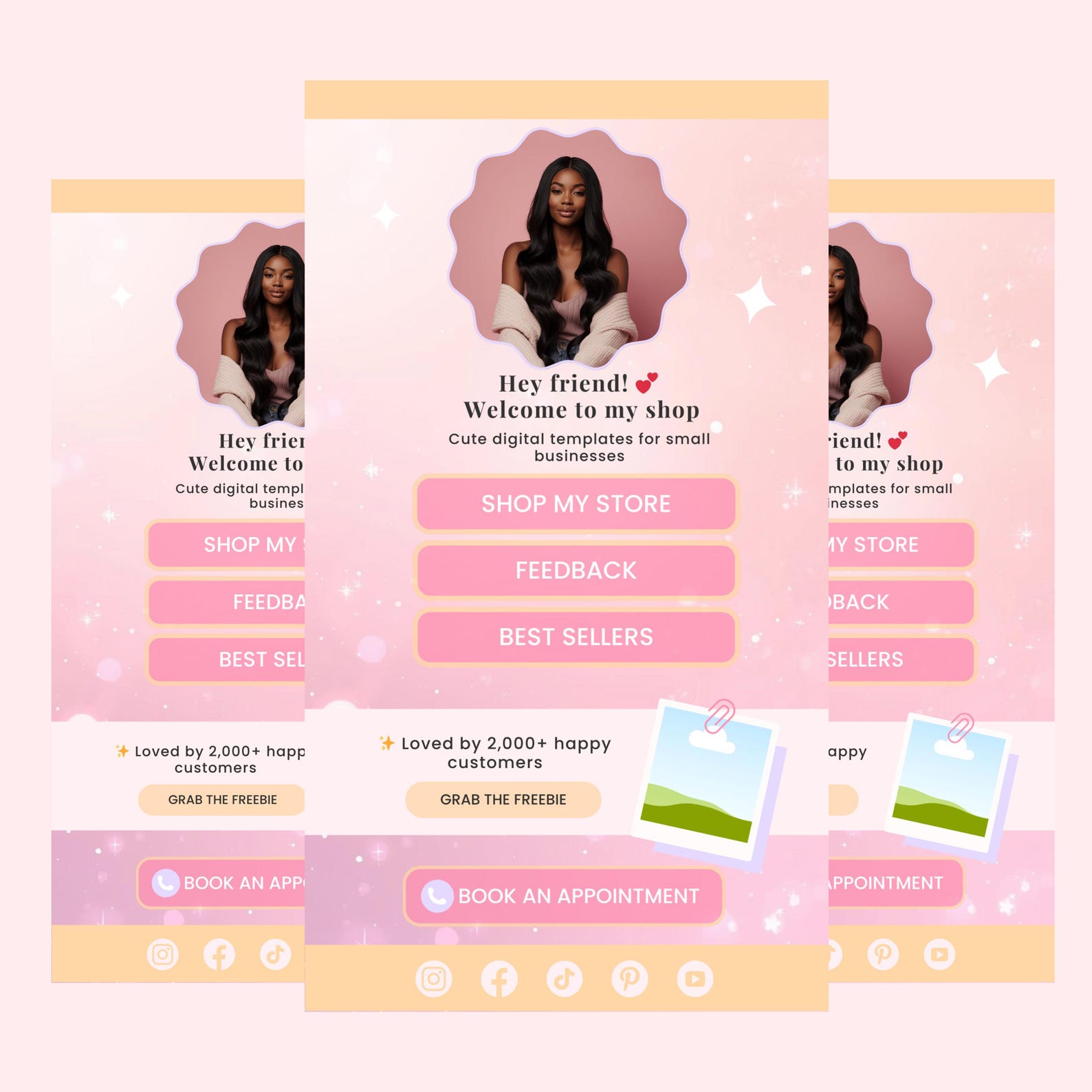 Link in Bio Template, Soft Pastel Landing Page, Canva Link in Bio ...