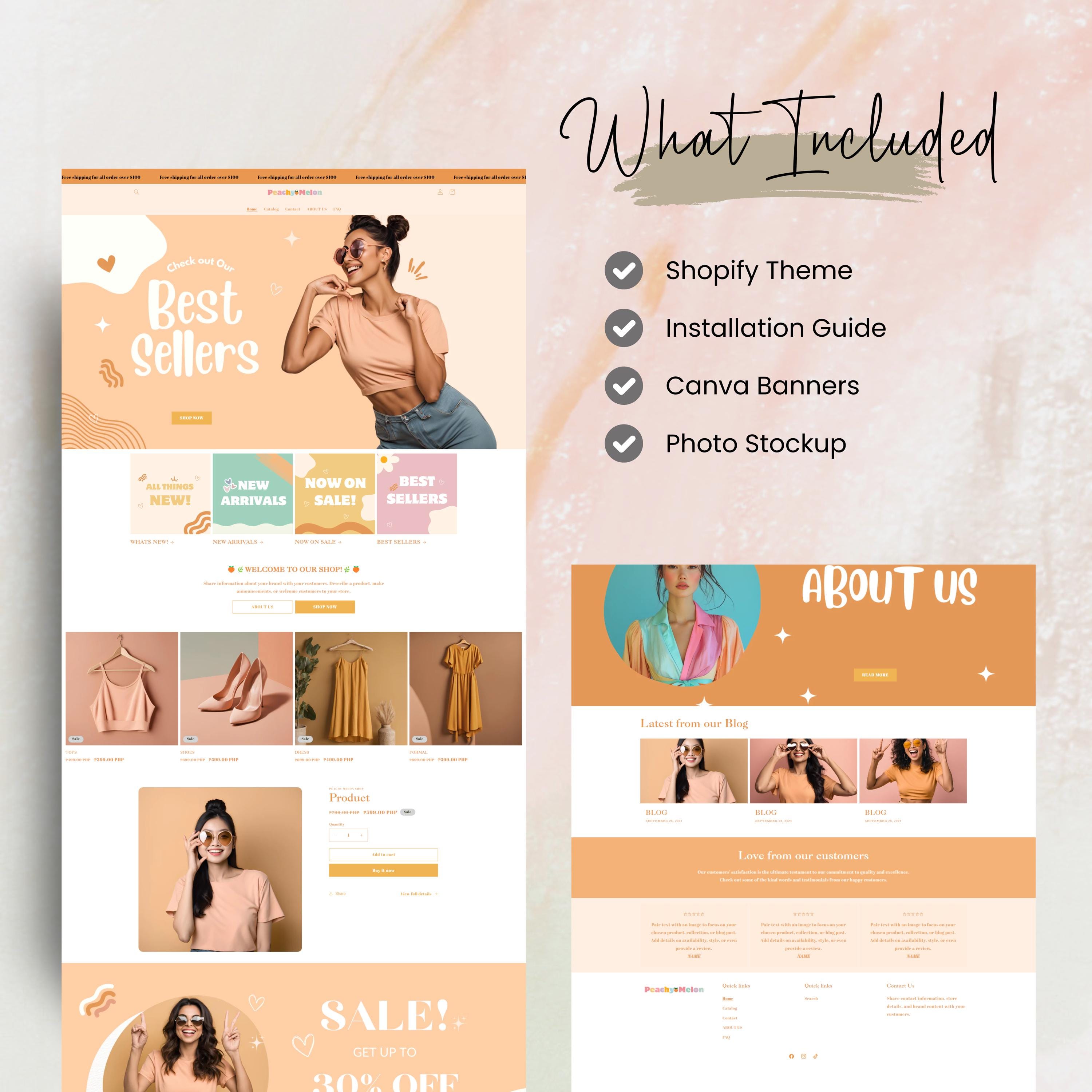 Shopify Theme, Website Template for Boutique, Feminine Shopify Template ...