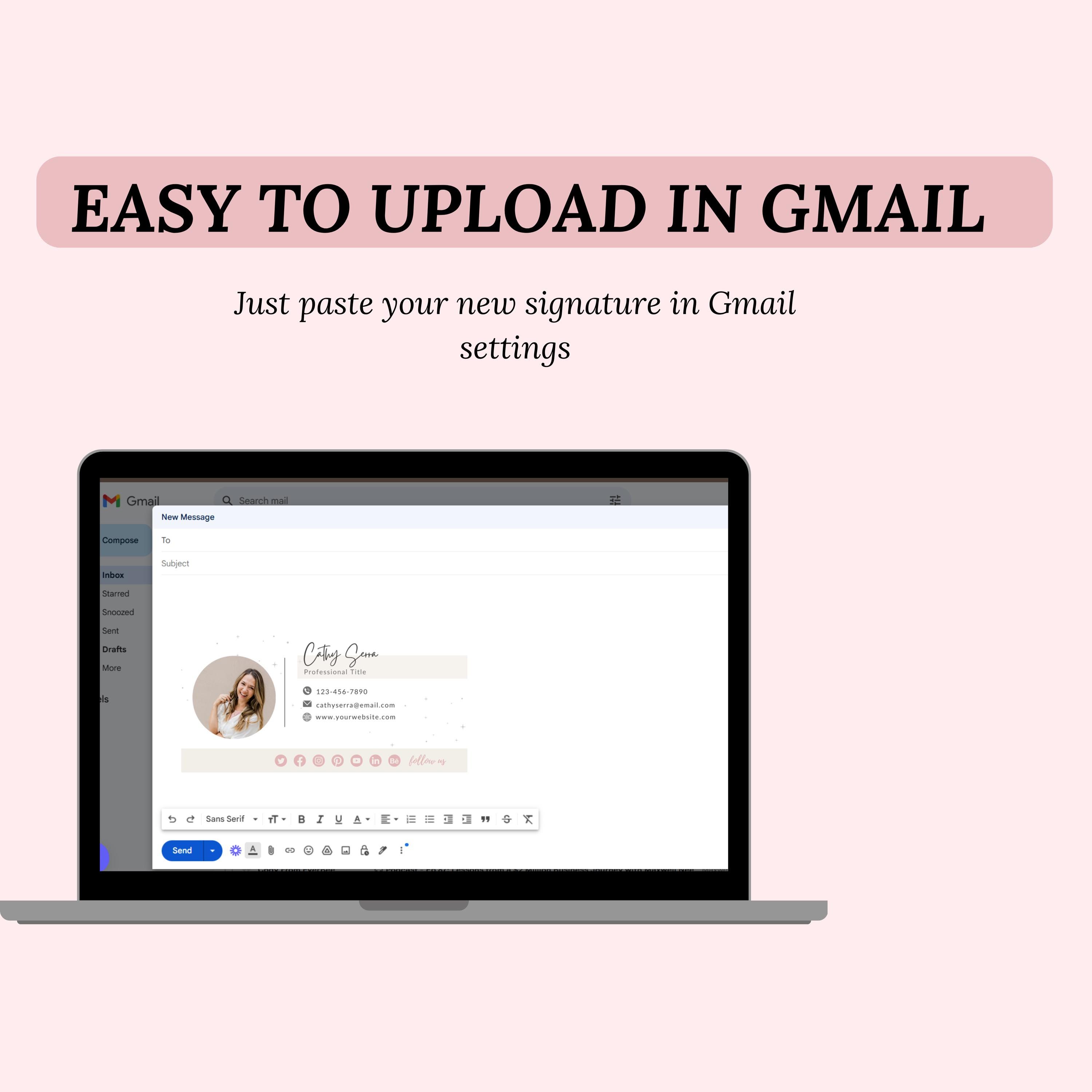 Minimalist Email Signature Template, Small Business Email Design, Email ...