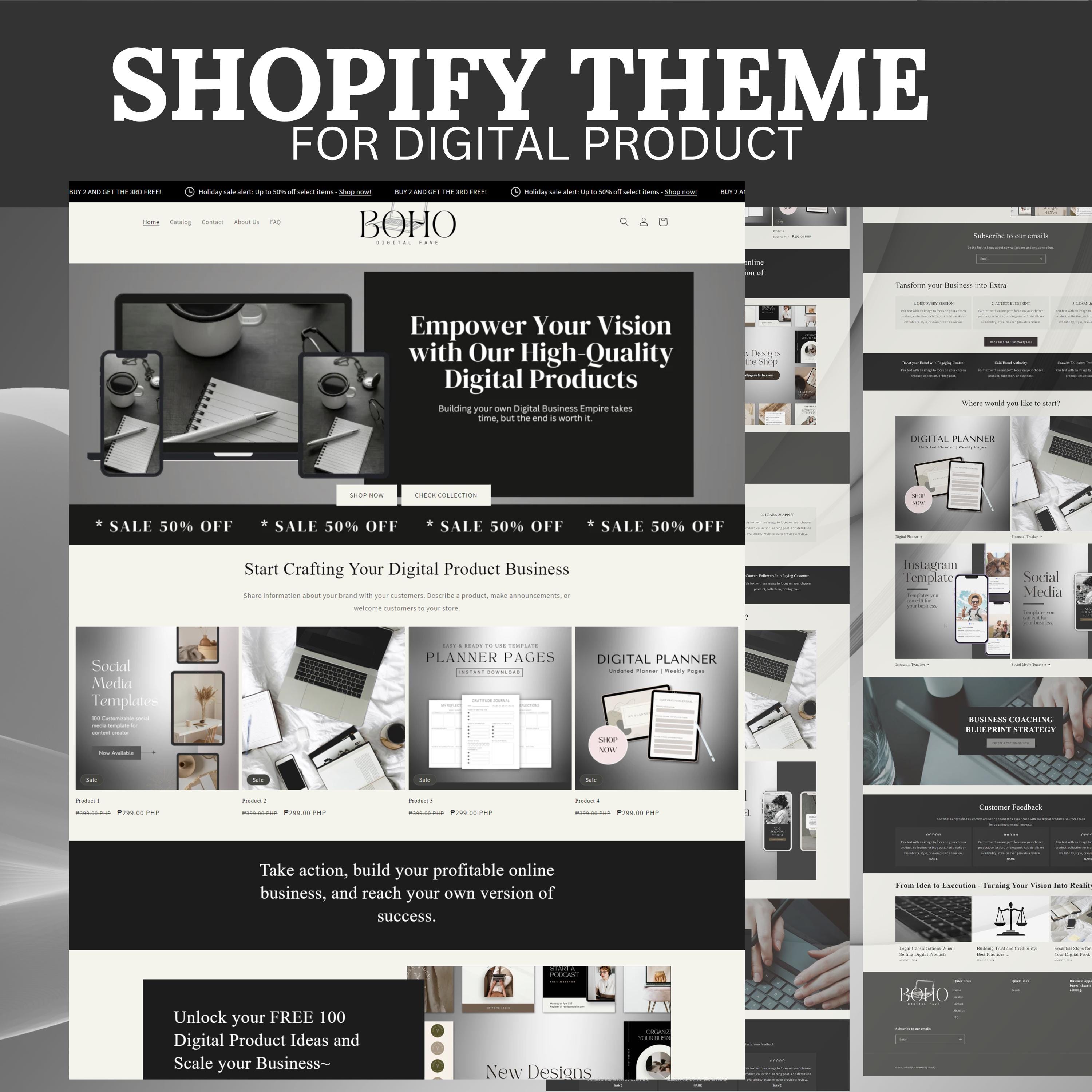 Shopify Theme Digital Products, Website Template for Digital Products ...