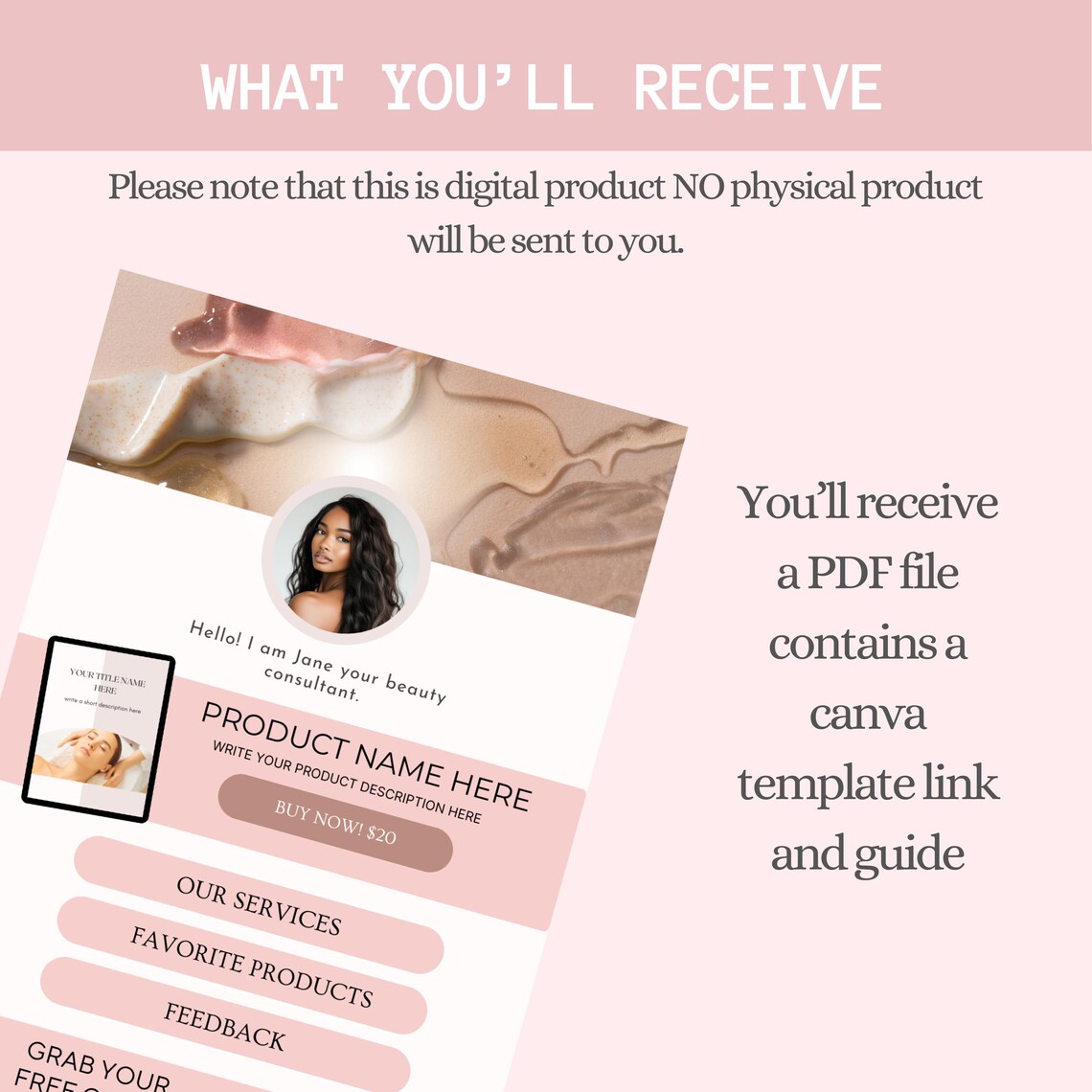 3 Link in Bio Template, Landing Page, Canva Link in Bio, Instagram Bio ...