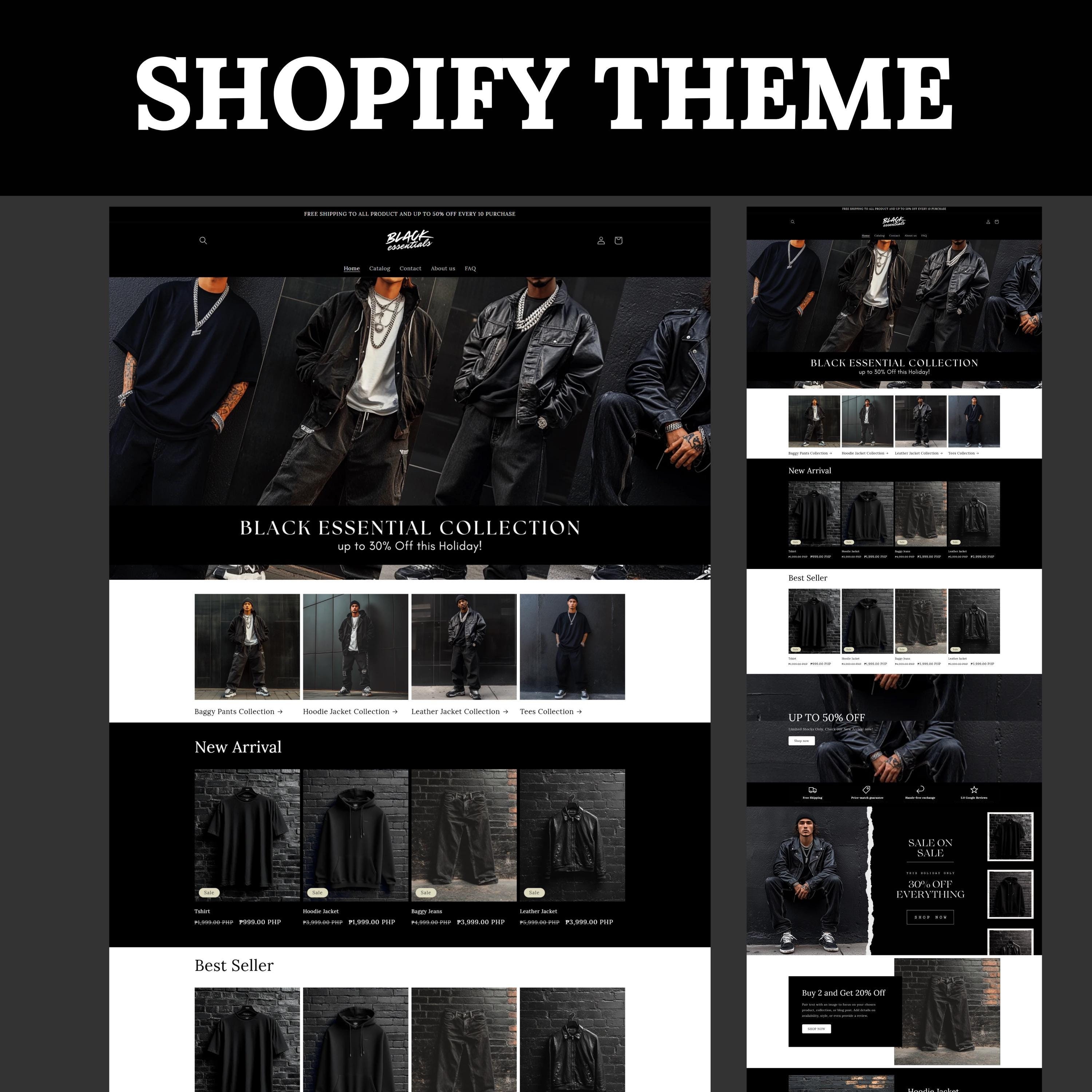 Shopify Theme Clothing, Shopify Website for Boutique, Black Shopify ...