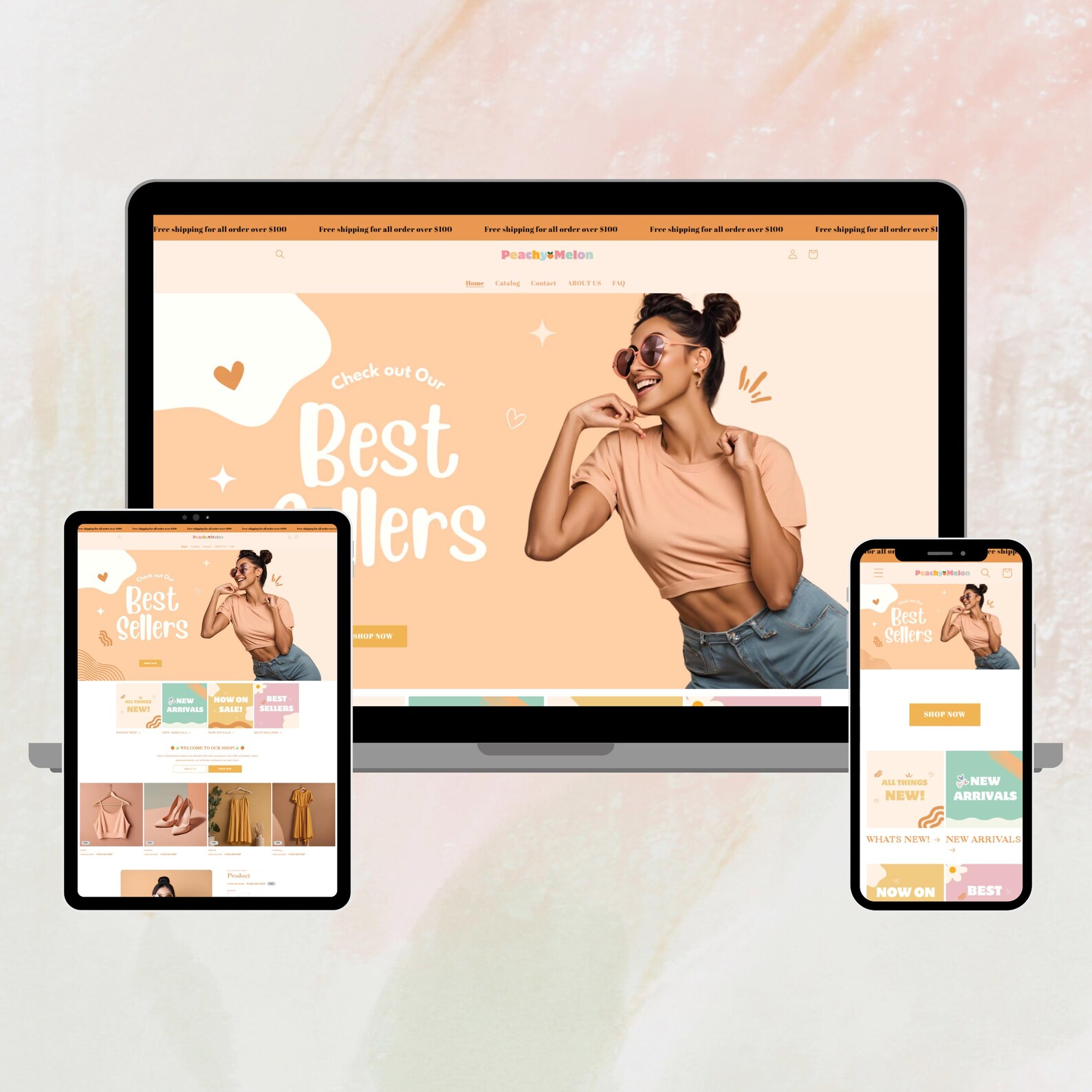 Shopify Theme, Website Template for Boutique, Feminine Shopify Template ...