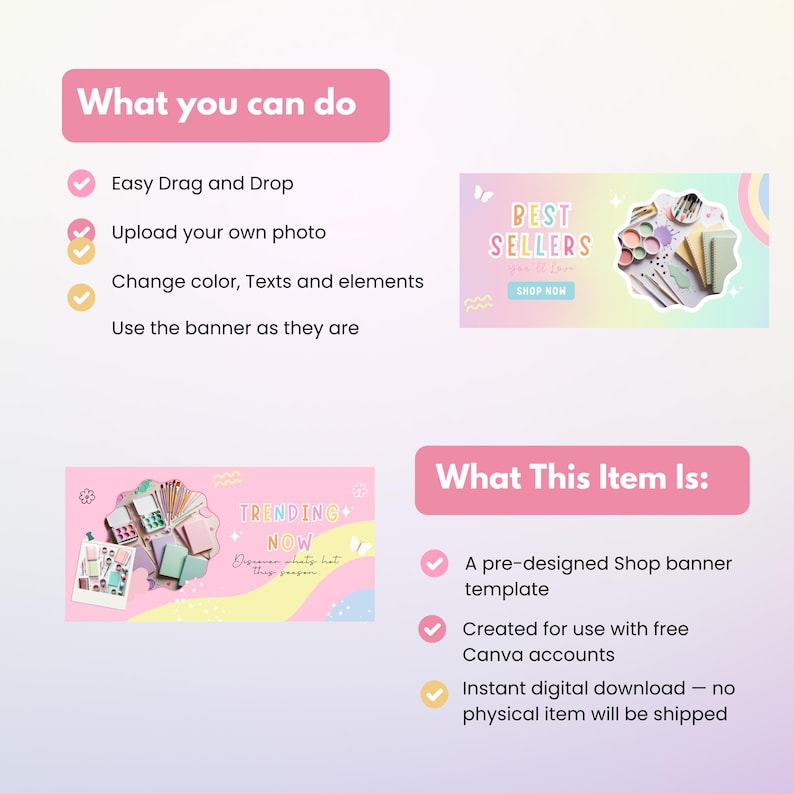 Pastel Rainbow Shopify Banner Canva Template, Shopify Banners ...