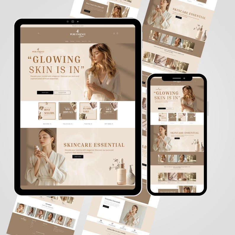 Shopify Theme Beauty, Shopify Website for Beauty Skincare, Cosmetics ...