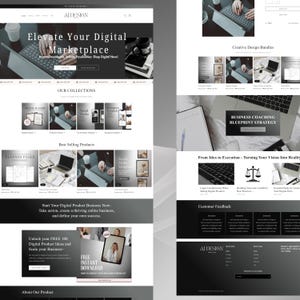Shopify Theme for Digital Products, Shopify Template, Black Shopify ...